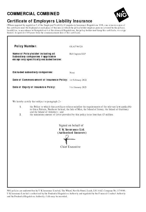 Policy Statements & Certificates - Bell Ingram - Rural Business ...